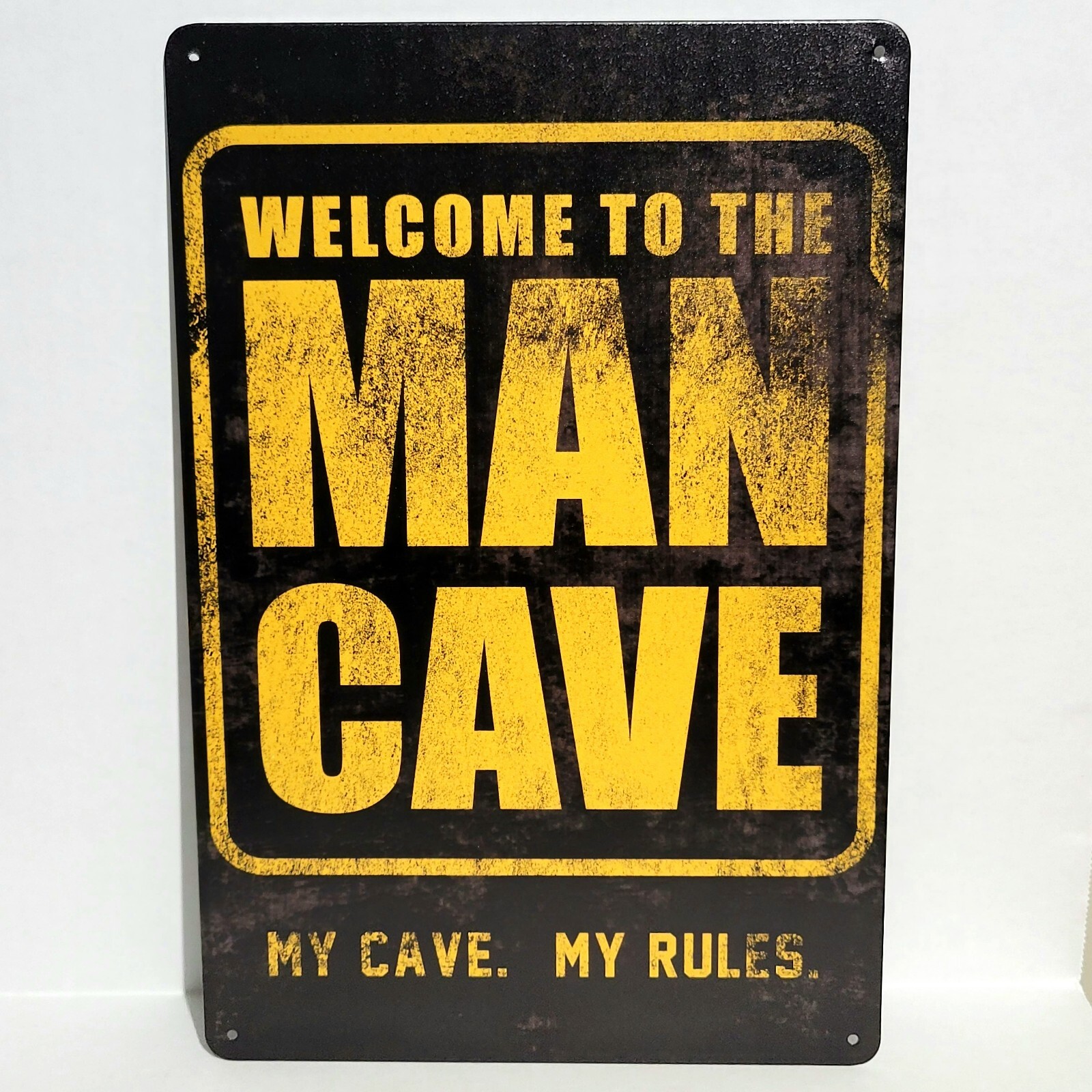 Rustic Vintage Metal Tin Signs Man Cave Garage Funny Rules | eBay