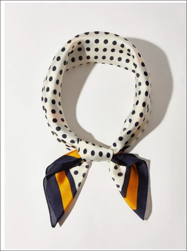 Navy Blue Polka Dot Border