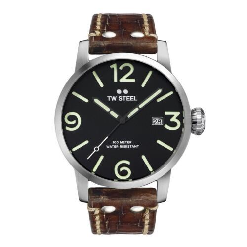 TW Steel Men's Maverick Stainless Steel Quartz Watch With Leather Strap ...