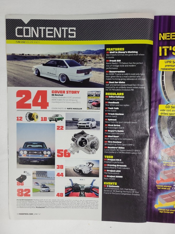 Modified Magazine - June 2012 - AE86, 240sx, FRS | eBay