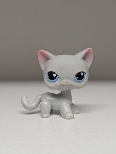 LPS Littlest Pet Shop Gray Short hair Cat Blue Eyes #246 Authentic ...