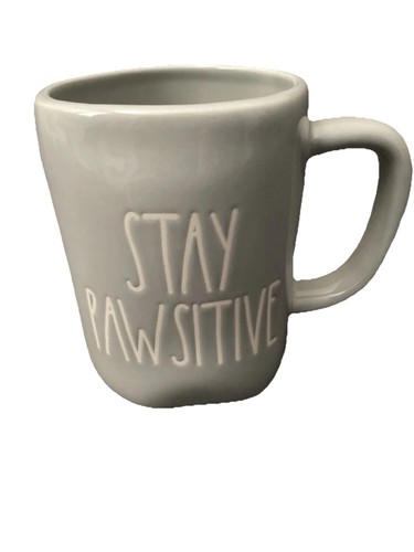 RAE DUNN Ceramic Mug Cup w "STAY PAWSITIVE" Text - Artisan Magenta ...