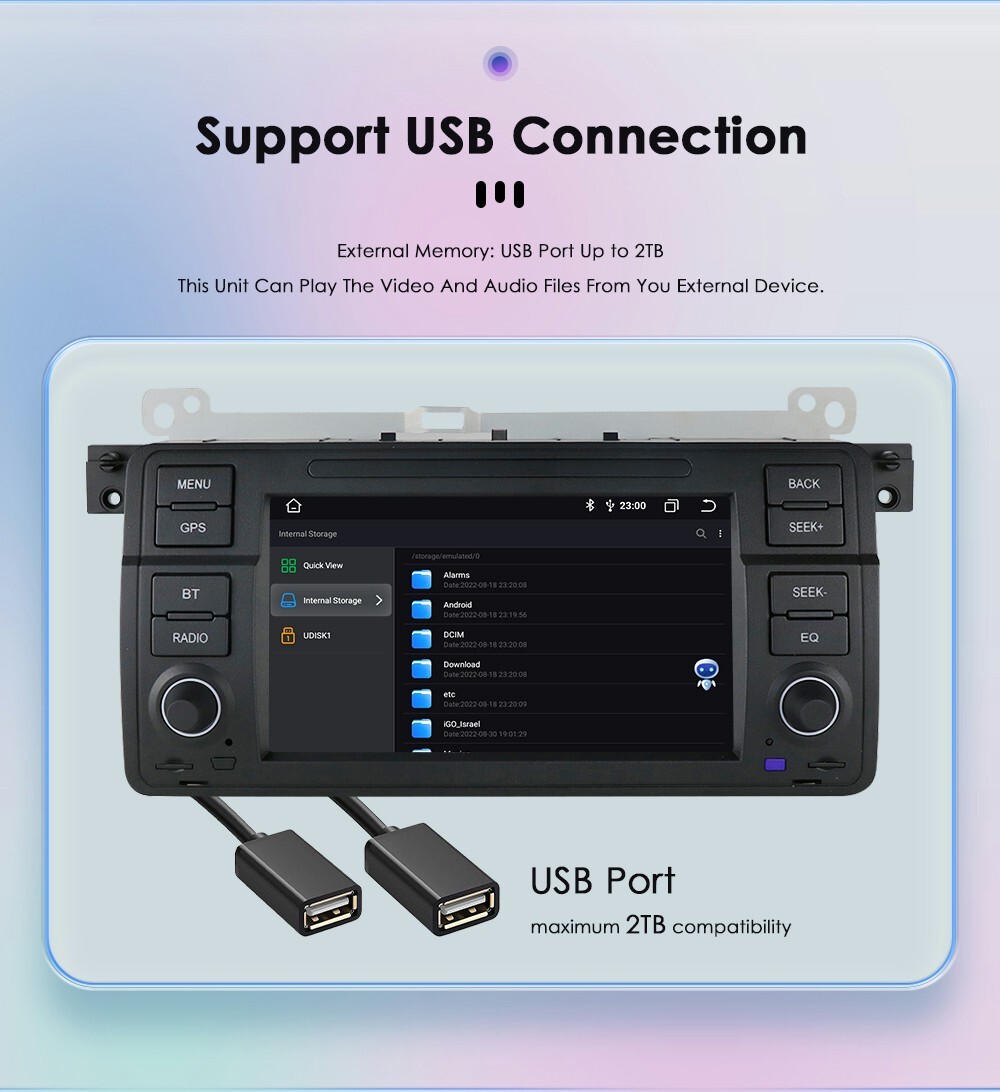 Bluetooth Car Radio Stereo 64GB Carplay USB For 1998-2006 BMW E46 ...