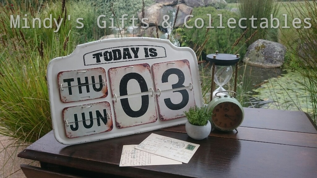 43cm Long Vintage Style Metal Flip Style Perpetual Everlasting Calendar ...