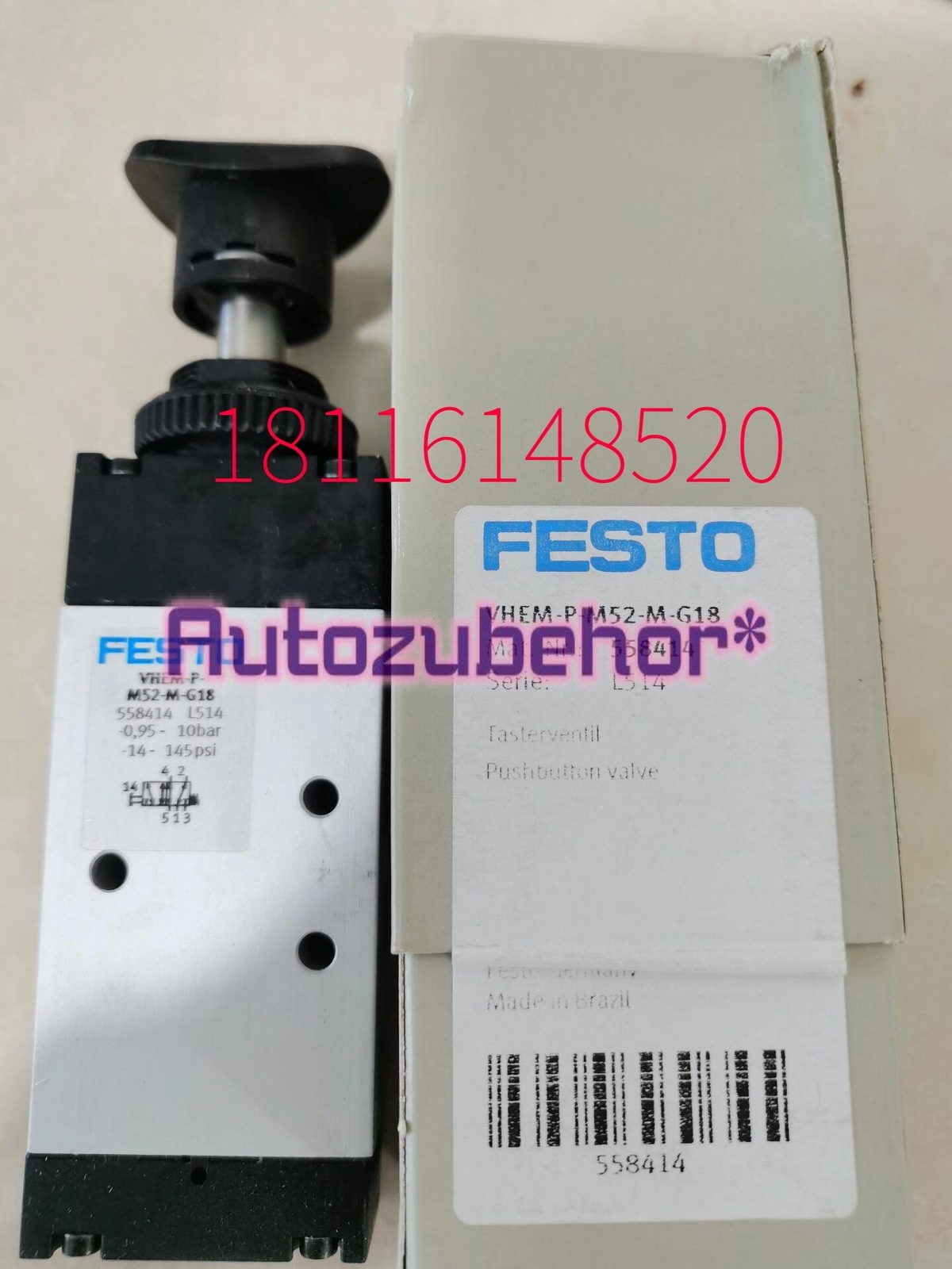 1pcs FESTO button valve VHEM-P-M52-M-G18 558414 | eBay