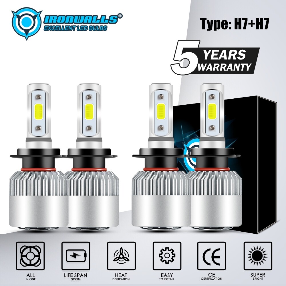 H7+H7 6000K LED Headlight Combo Bulb Kit For BMW 328i 325xi 330xi 2002 ...