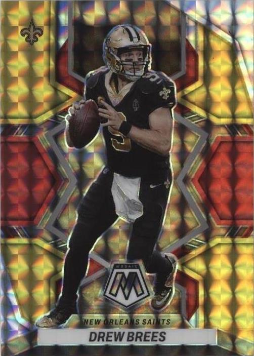 2022 Panini Mosaic - Drew Brees #144 Choice Fusion Red & Yellow Mosaic ...