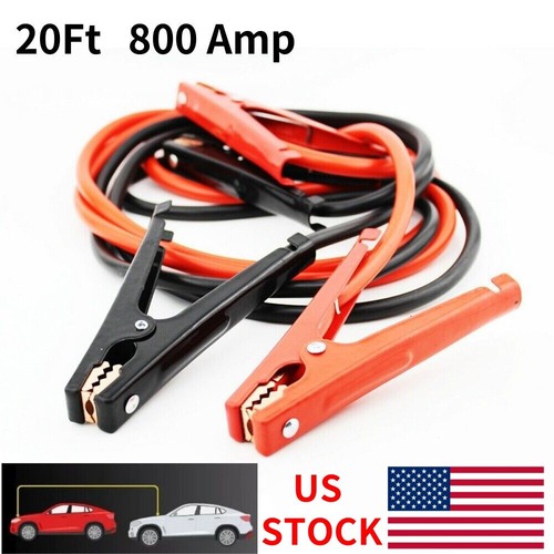 20Ft Car Battery Booster Cable Clamp Jump Lead Emergency Power Jumper ...
