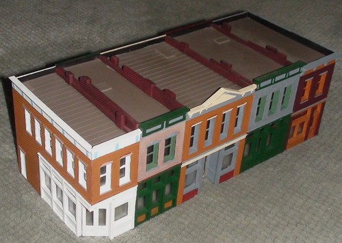 HO SCALE MERCHANTS ROW 1 ~ 5 STORES BUILT IN A ROW Walthers Cornerstone ...