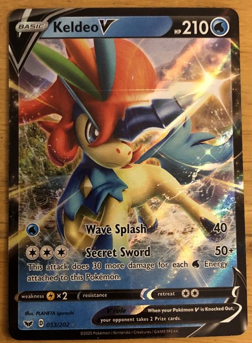 2020 Pokemon Base Set Keldeo V Full Art Ultra Rare 053/202 High-Grade ...