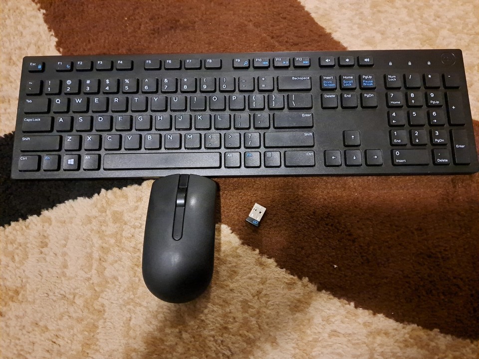Genuine Dell WK636P Wireless Keyboard Plus Mouse With USB Receiver ...