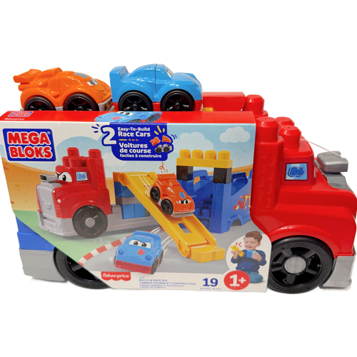MEGA BLOKS Toddler Building Blocks Toy Set, Build & Race Cars Rig New ...