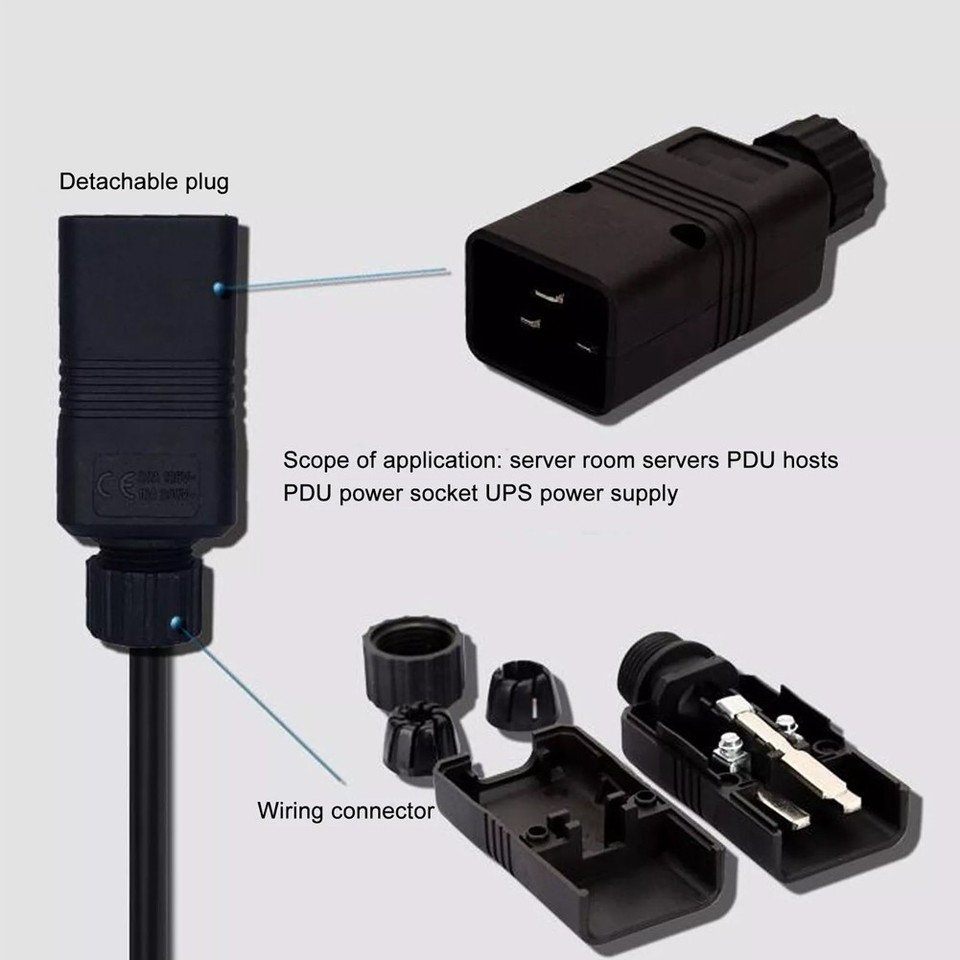 IEC320 C19 to C20 Connector for PDU and UPS 16A 250VAC for Secure Connections | eBay Australia