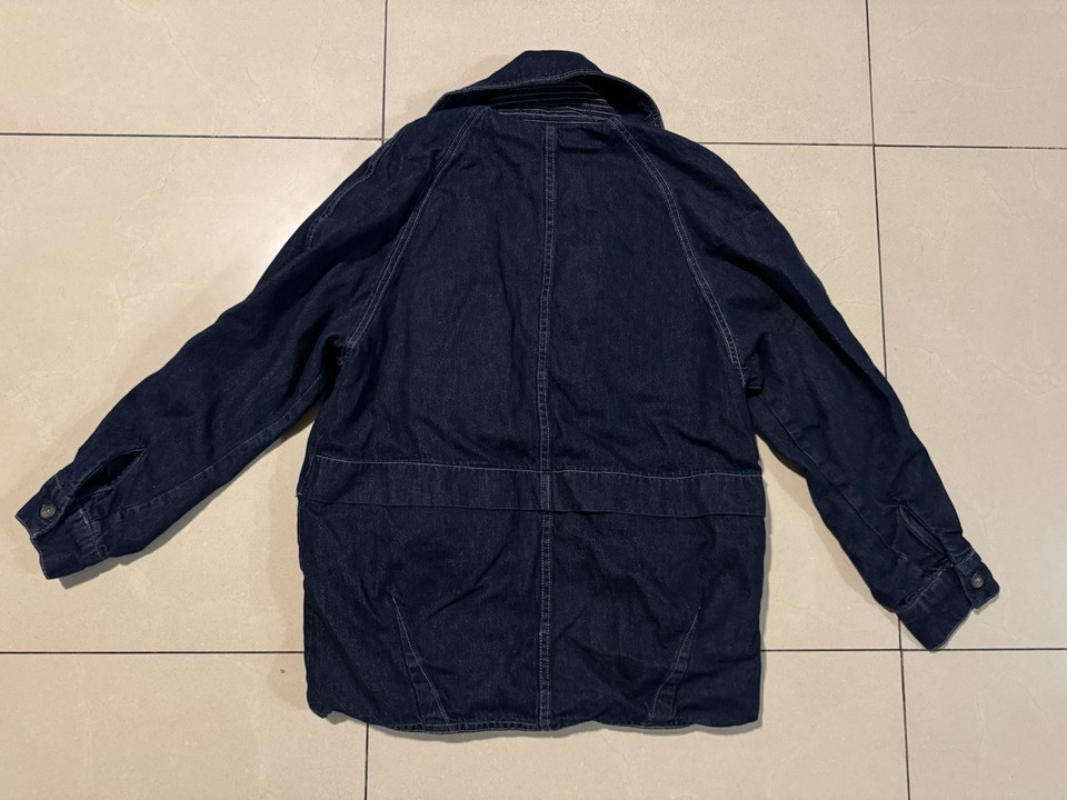 Free People double breasted oversized denim car jacket blue size XS | eBay