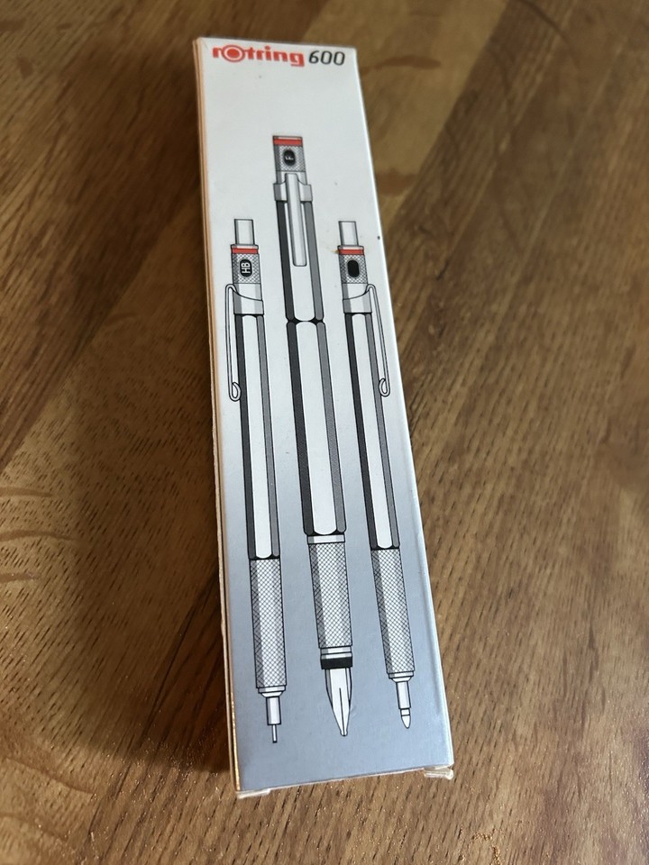 Vintage Rotring 600 Fountain Pen OM Nib 1980s Gnarled Grip Red Trim ...