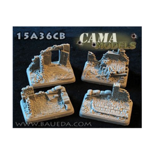 Baueda CAMA 15mm HMG/Mortar Scenic Bases (Urban) Pack New | eBay
