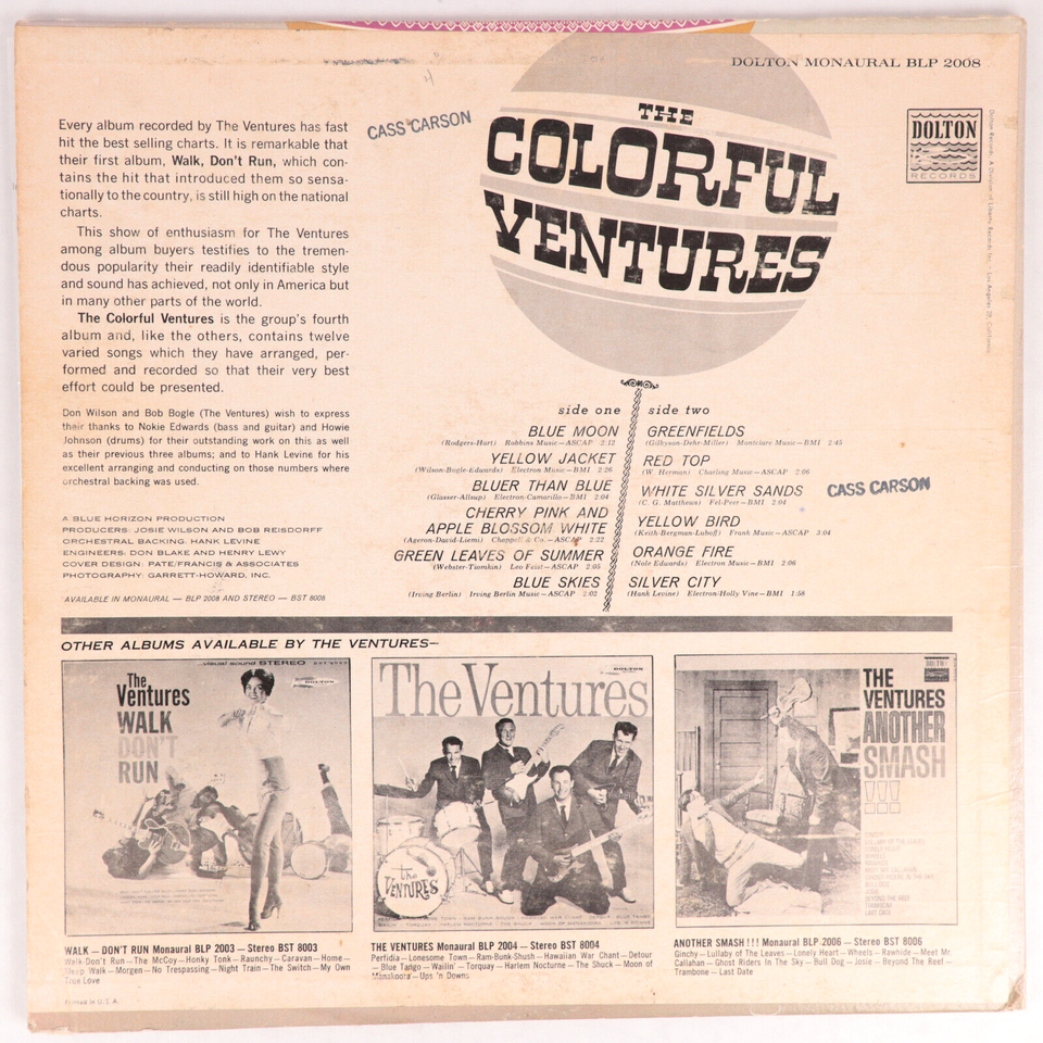 The Ventures – The Colorful Ventures - 1961 - Mono - 12" Vinyl LP BLP ...
