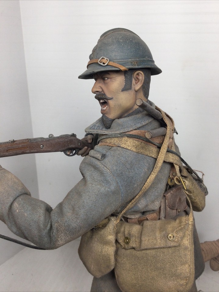 1/6 CUSTOM FRENCH WW1 FRONT LINE CHARGING INFANTRYMAN 1917 BERTHIER ...