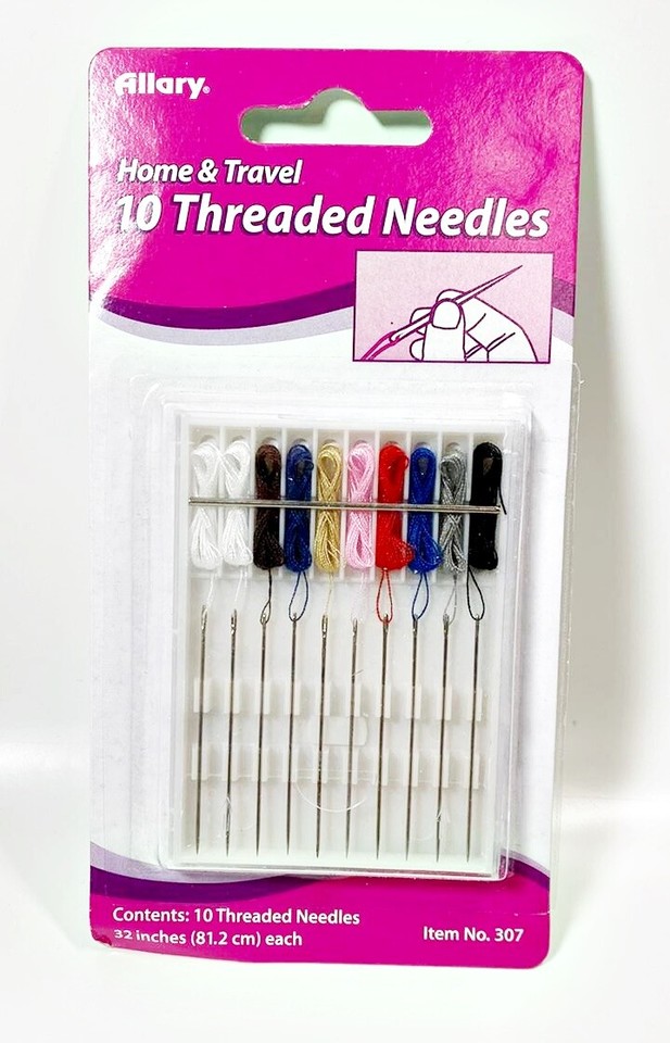 2pk Allary DG307 Threaded Needles, 10 Threaded Needles with 32 Inch ...