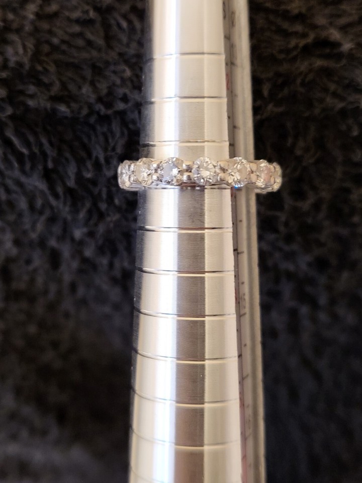 Diamond Platinum Eternity Band Pinky Ring Size 3 Total Weight 0.48 ct ...