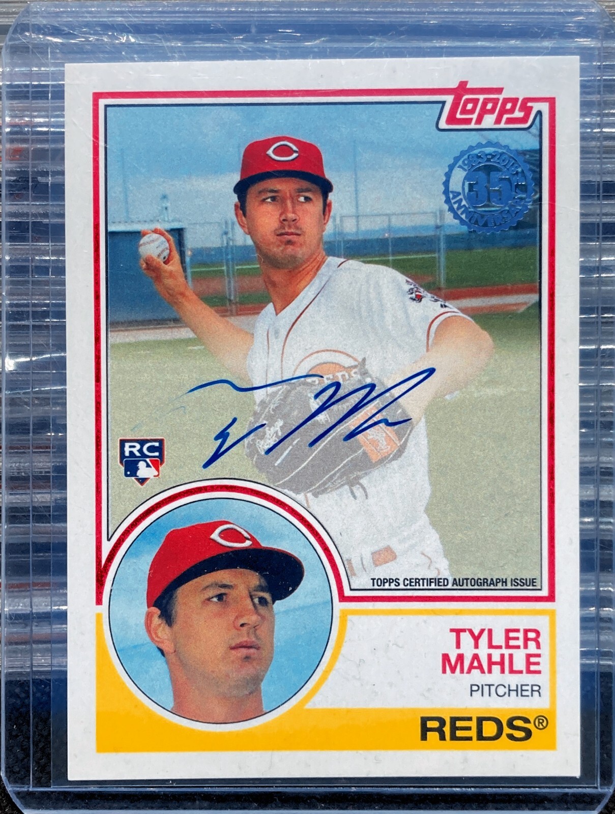 2018 Topps 1983 35th Anniversary AUTO Tyler Mahle Rookie Card RC ...