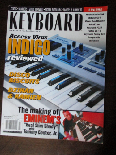KEYBOARD MAGAZINE MARCH 2001 MAKING OF EMINEM'S REAL SLIM SHADY TOMMY ...
