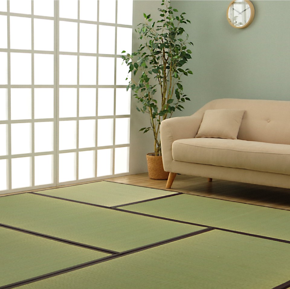 IKEHIKO Japanese rush grass Tatami Mat 82×164cm Rug Carpet Green Brown ...