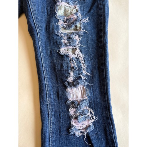 Red Rivet Straight Leg Crop Jeans Women Size 11 Distressed Fabric ...