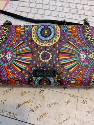 Sak Roots Black & Multicolored Floral Pattern Crossbody Wallet Phone ...