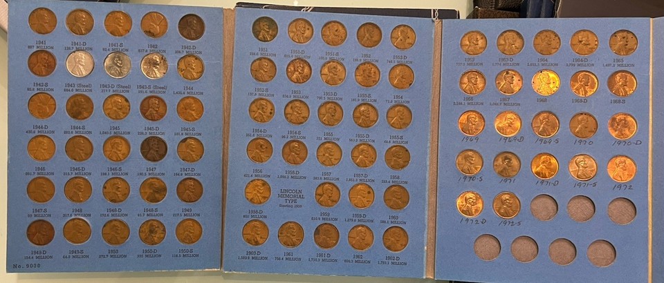 One Completed Lincoln Head Cent Collection Book Number 2 Album 1941 ...
