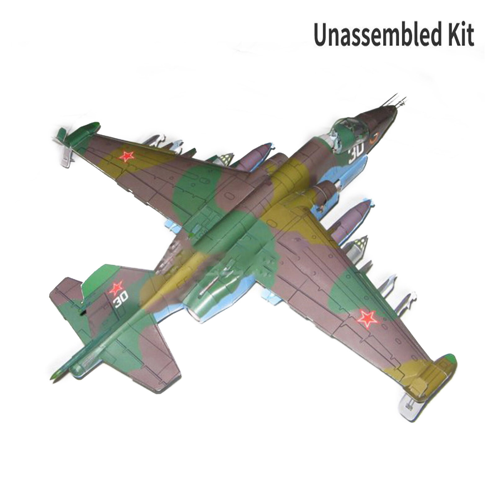 DIY 1:33 Soviet Sukhoi Su-25 Attack Aircraft Frogfoot Fighter PAPER ...