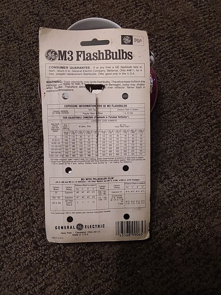 Vintage GE M3 12 bulbs NEW Clear Flashbulbs Camera Flash Bulbs | eBay