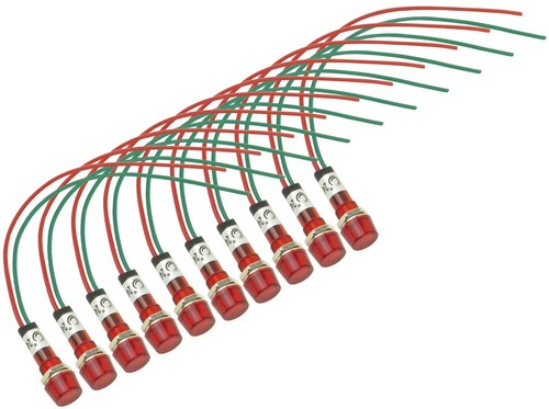 (Pack of 10) Yuco 9mm Miniature LED Indicator Lights Cylindrical Cap YC ...
