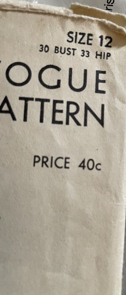 30s Uncut Vogue 7635 Dinner Dress Pockets Peter Pan Collar # ...