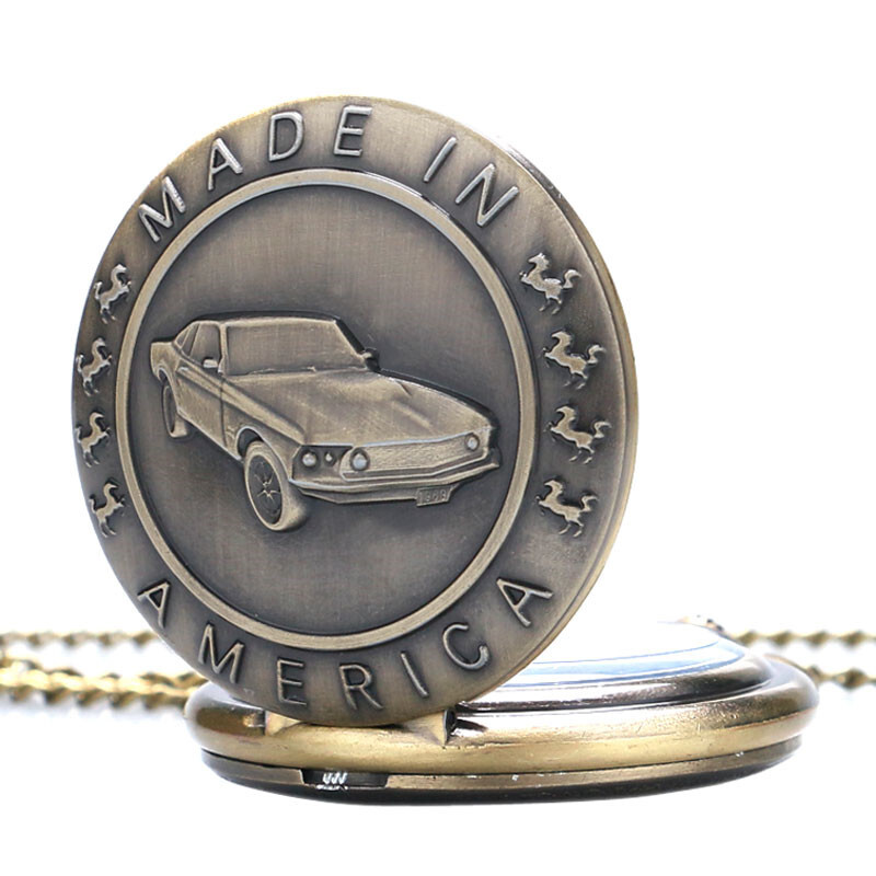 Vintage Style Car Design Pocket Watch for Men Women Quartz Necklace ...