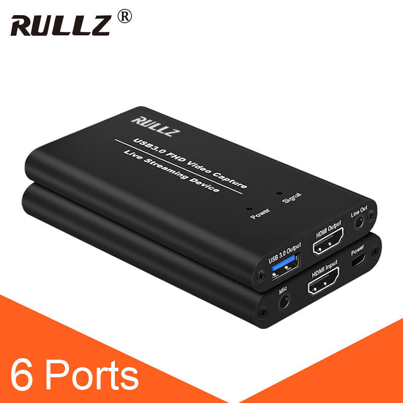 6 Ports 1080P HDMI to USB 3.0 Record Box Game Video Capture Card Live ...