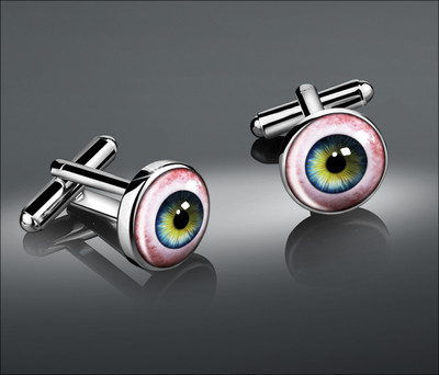Human Eye Cufflinks - Taxidermy Fantasy Eyeball Silver Cufflink Set w ...