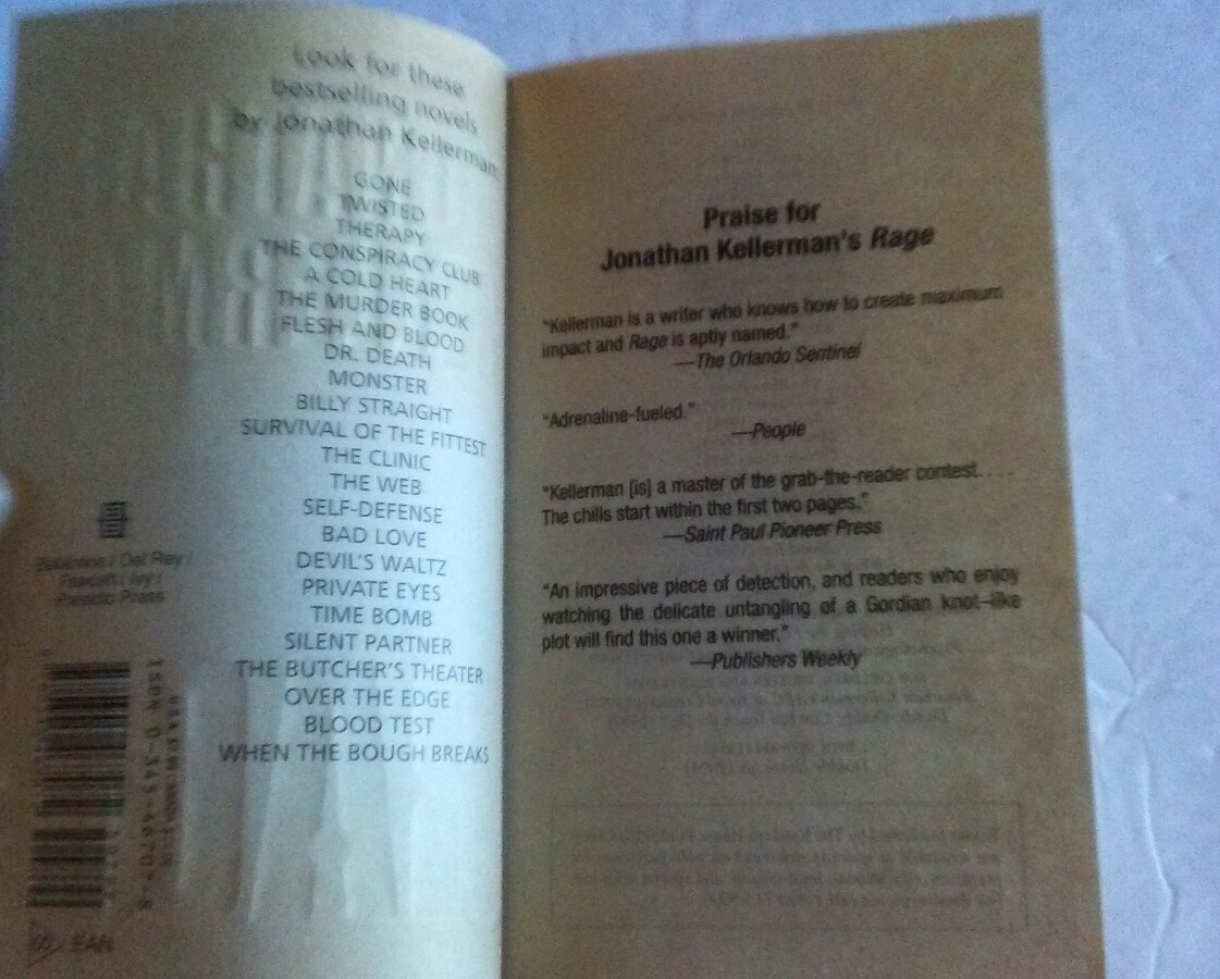 Alex Delaware: Rage No. 19 by Jonathan Kellerman (2006, Paperback)+B0107+ | eBay