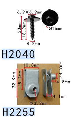 10set Front Bumper U-Nut M4x1.0 + HEX7 Head Bolt For GM 11515638 ...
