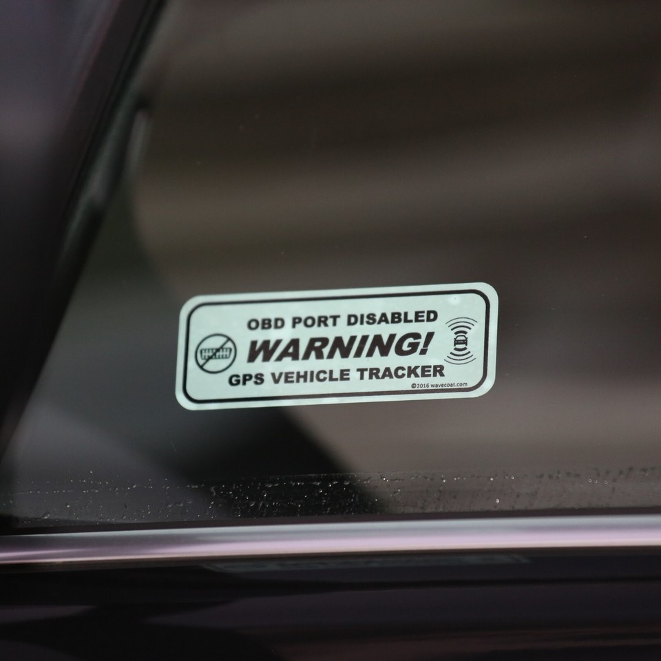 2 x WINDOW WARNING STICKERS INTERNAL GPS TRACKER OBD PORT DISABLED ...