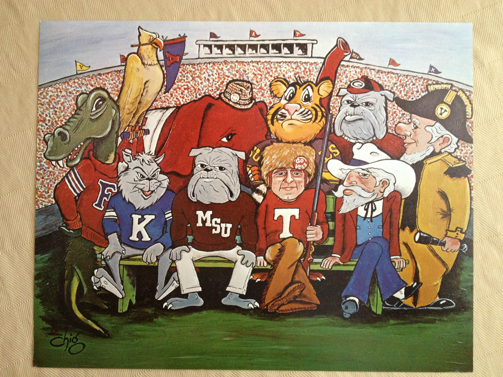 20x16 Print of "Ten Original SEC Mascots, circa 1969" | eBay