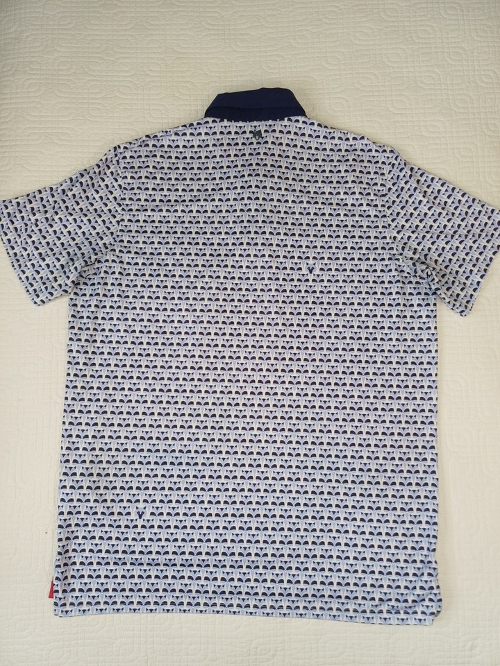 Greyson Mens Polo Shirt Size Large Animal Print Racoon Wolf Face Golf ...