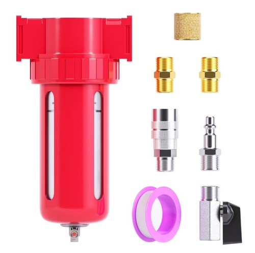 0-150PSI 3/8 Inch NPT Aluminum Alloy Compressed Air Filter，Release Bowl ...