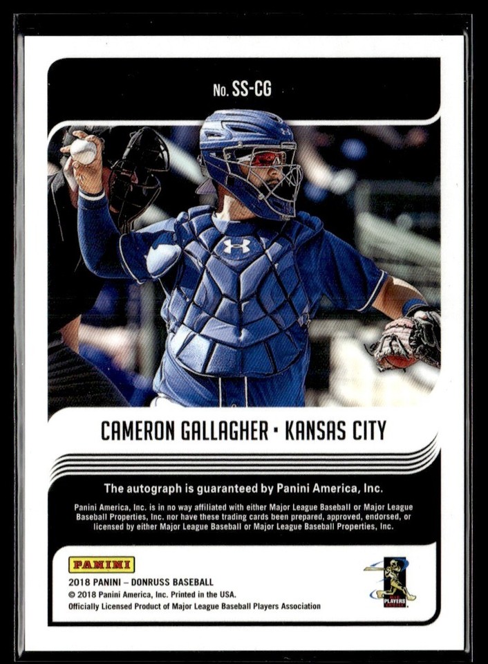 2018 Donruss Signature Series Cameron Gallagher Auto Kansas City Royals ...