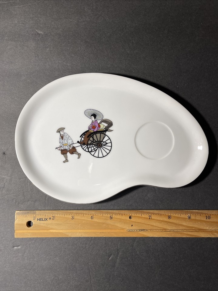 Set of 5 ARITA Japan Rickshaw Tea Snack Plates Rikisha Parasol MCM ...