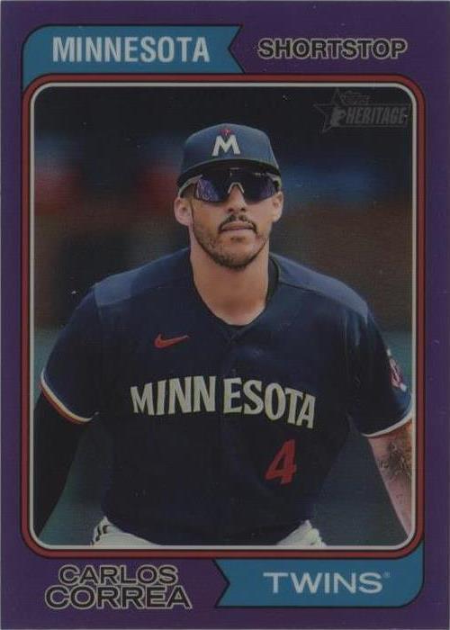 2023 Topps Heritage High Number - Carlos Correa #548 Chrome Purple ...