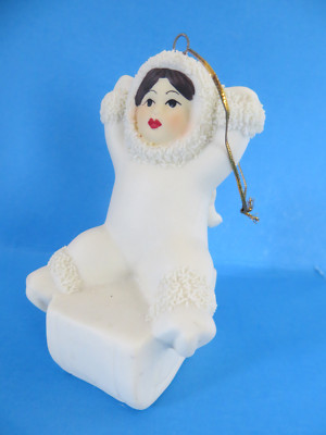Alaska Artic Kids Eskimo Angel Ceramic on a Sleigh Ornament | eBay