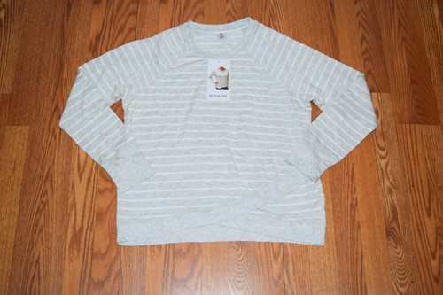 NWT Womens ACTIVE LIFE Heather Gray Stripe Active Sweater Shirt XL X ...