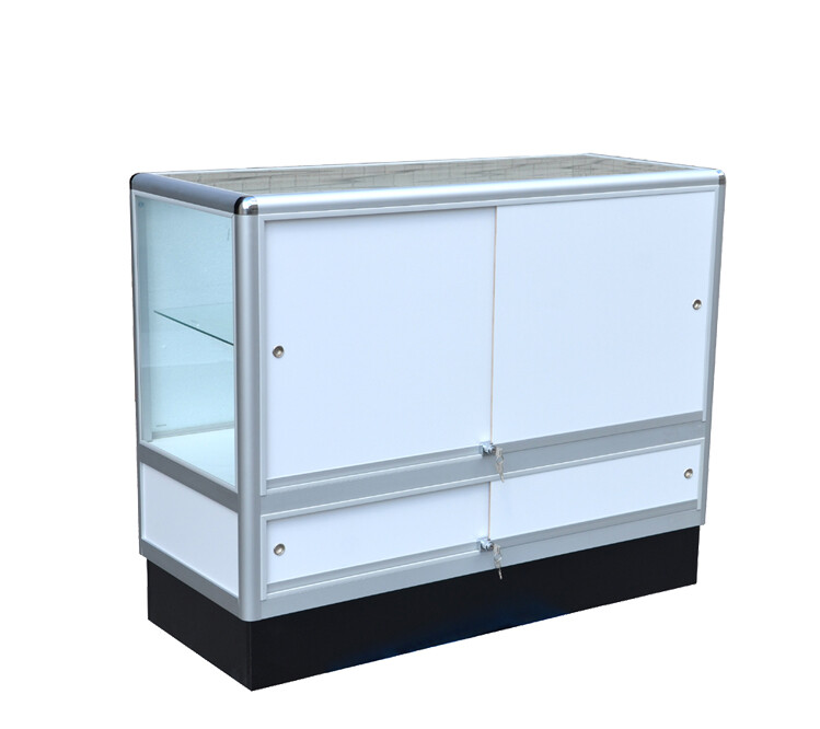 Aluminum showcase 2/3 vision 48 inch frame shelf retail store display ...