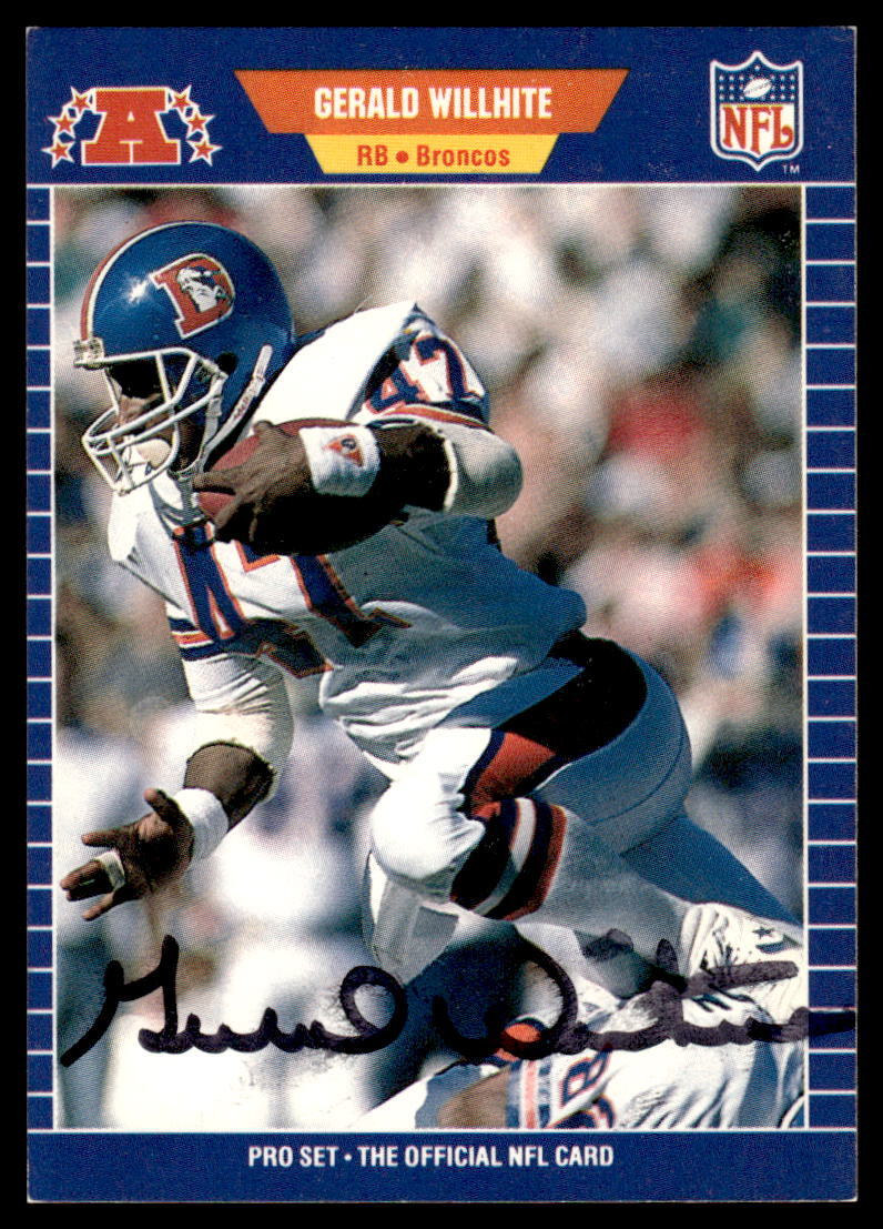 Gerald Willhite Signed DENVER BRONCOS Card 1989 Pro Set | eBay